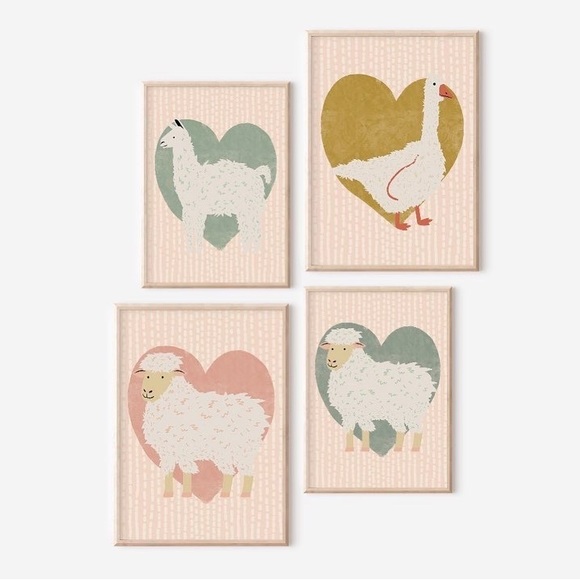 Art | Furry Farm Animals Neutral Nursery Digital Art Prints Multiple ...